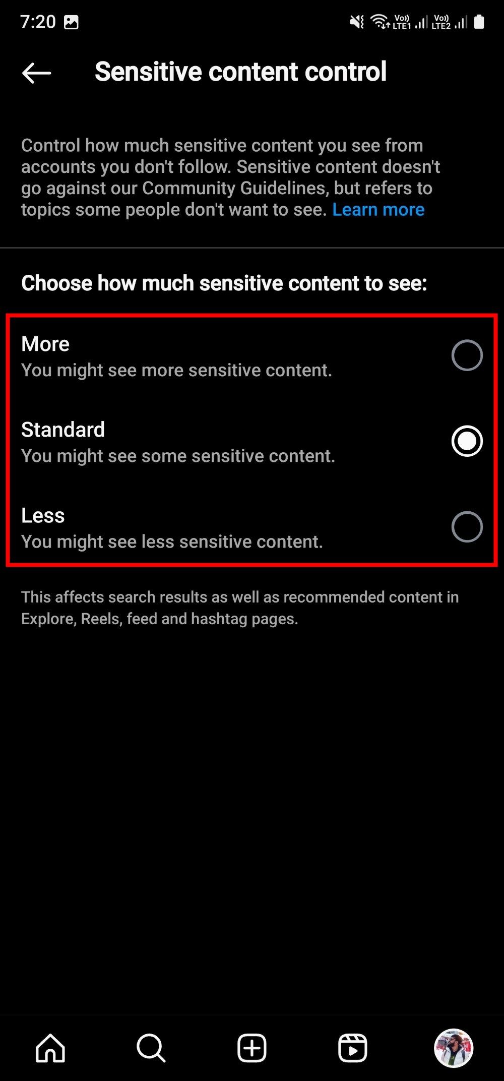 Instagram: How to turn on the Sensitive Content Control
