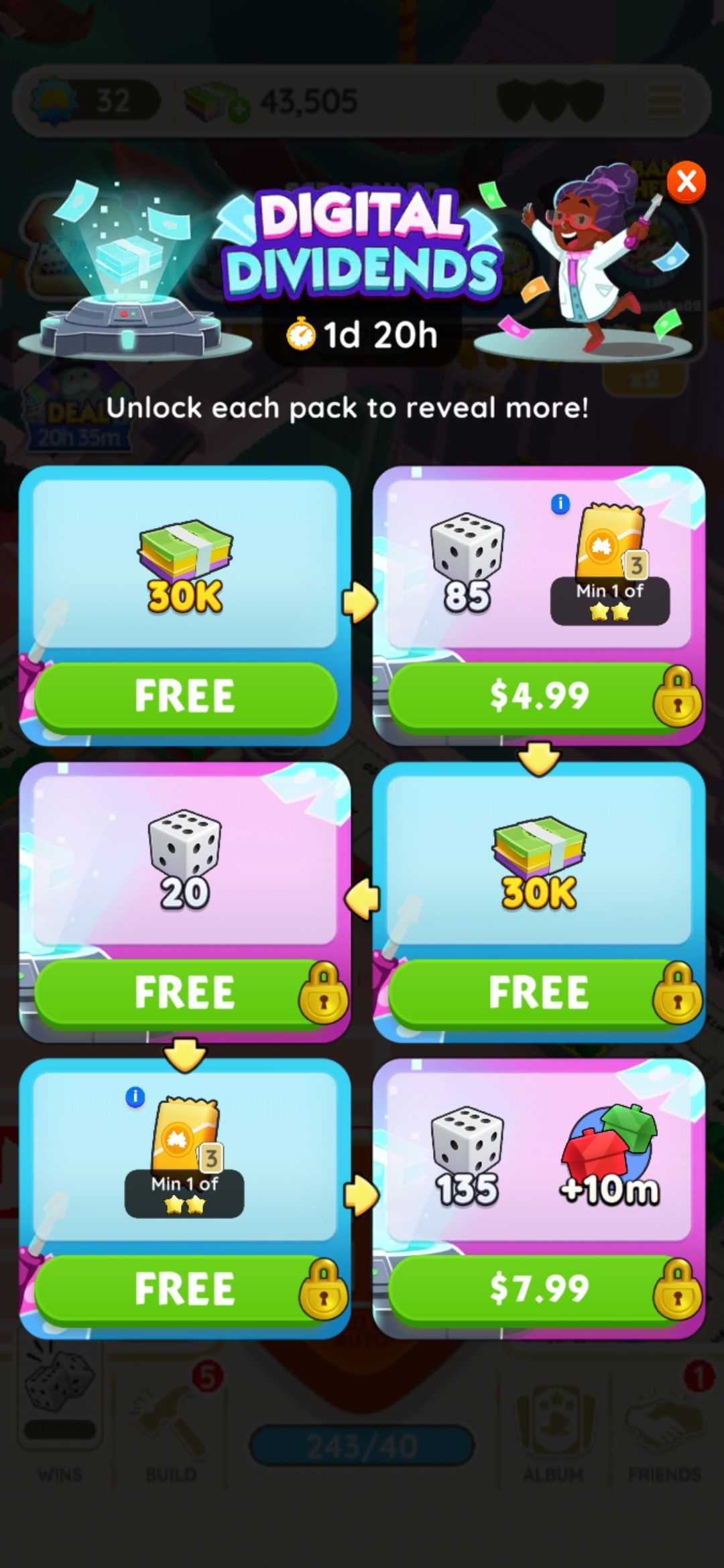 Monopoly Go: How to get free dice rolls