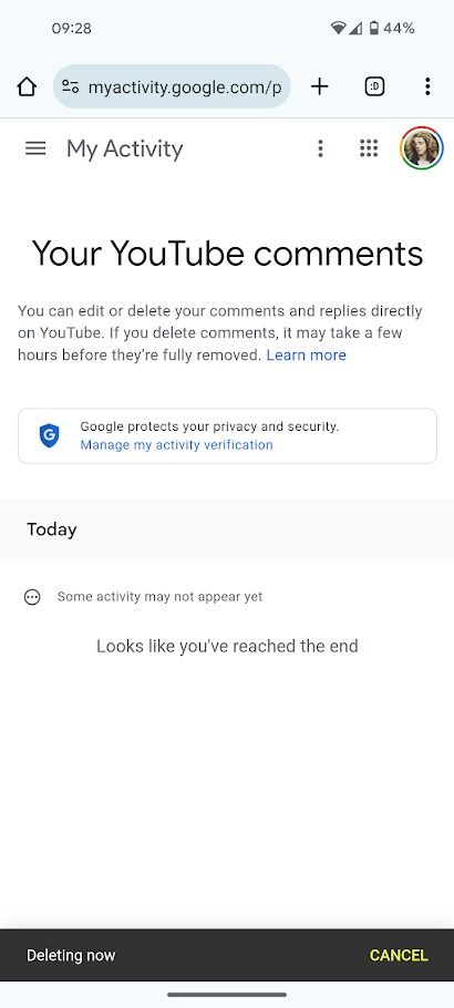 YouTube: How to see your comment history