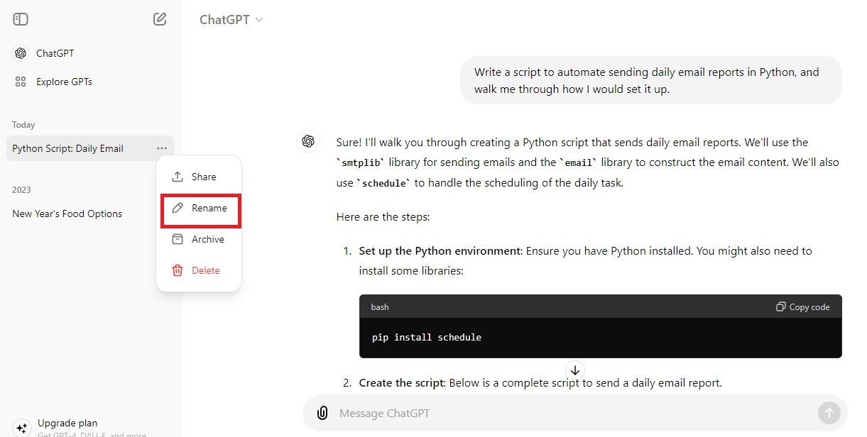 ChatGPT: How to save your conversations