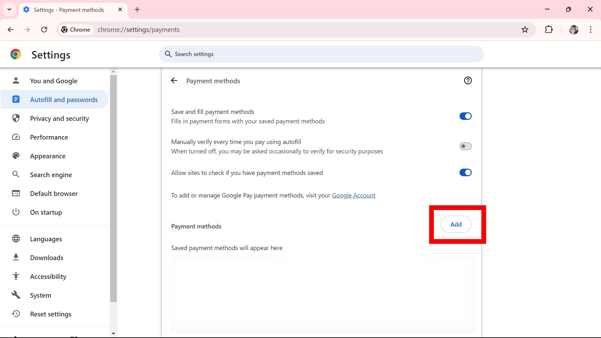 Google Chrome: How to manage your payment methods