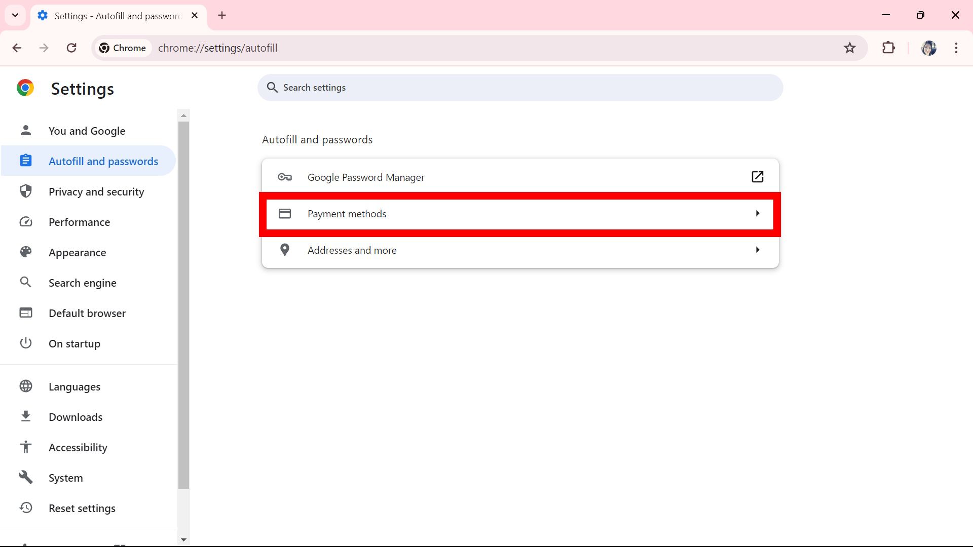 Google Chrome: How to manage your payment methods