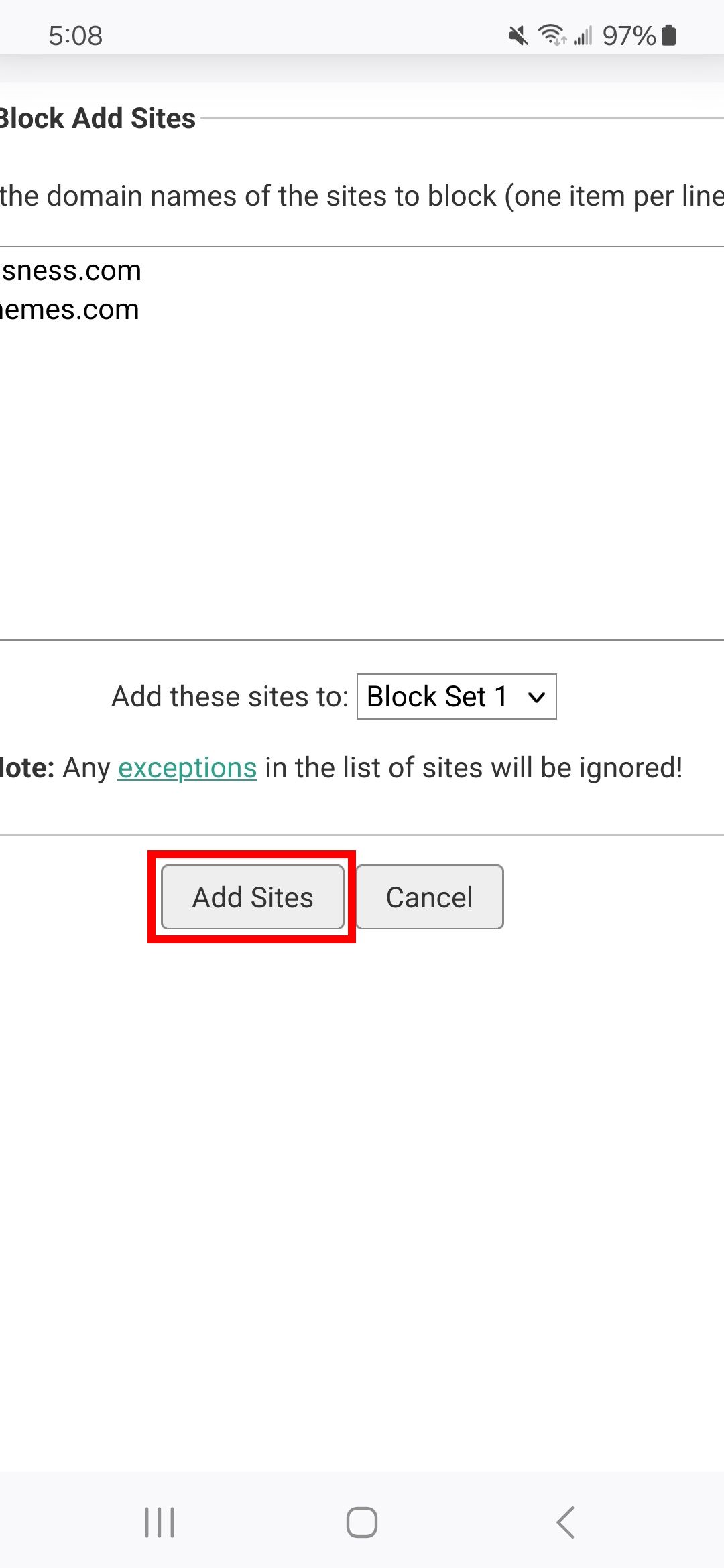 Mozilla Firefox: How to block a specific website