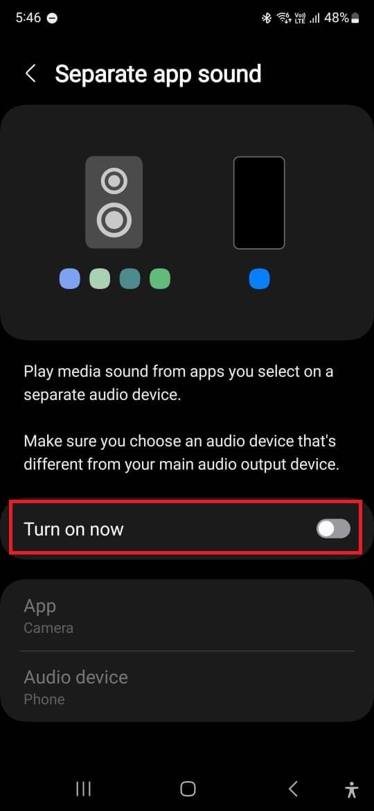Samsung Galaxy: How to use Separate app sound function