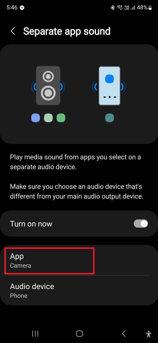 Samsung Galaxy: How to use Separate app sound function