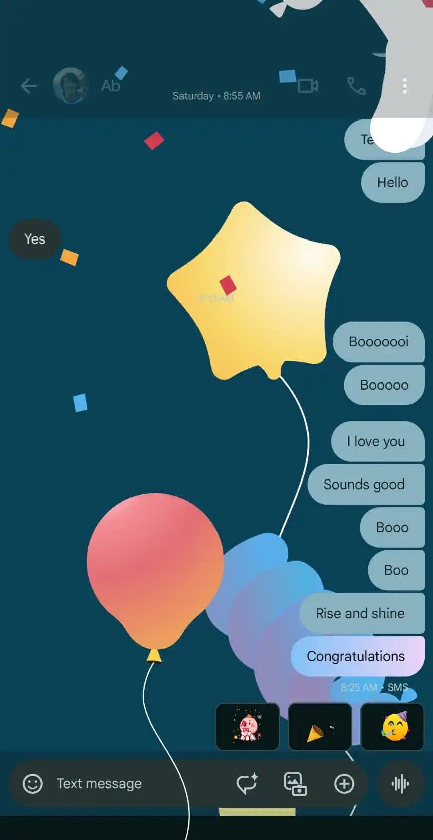 Google Messages revives full screen effects