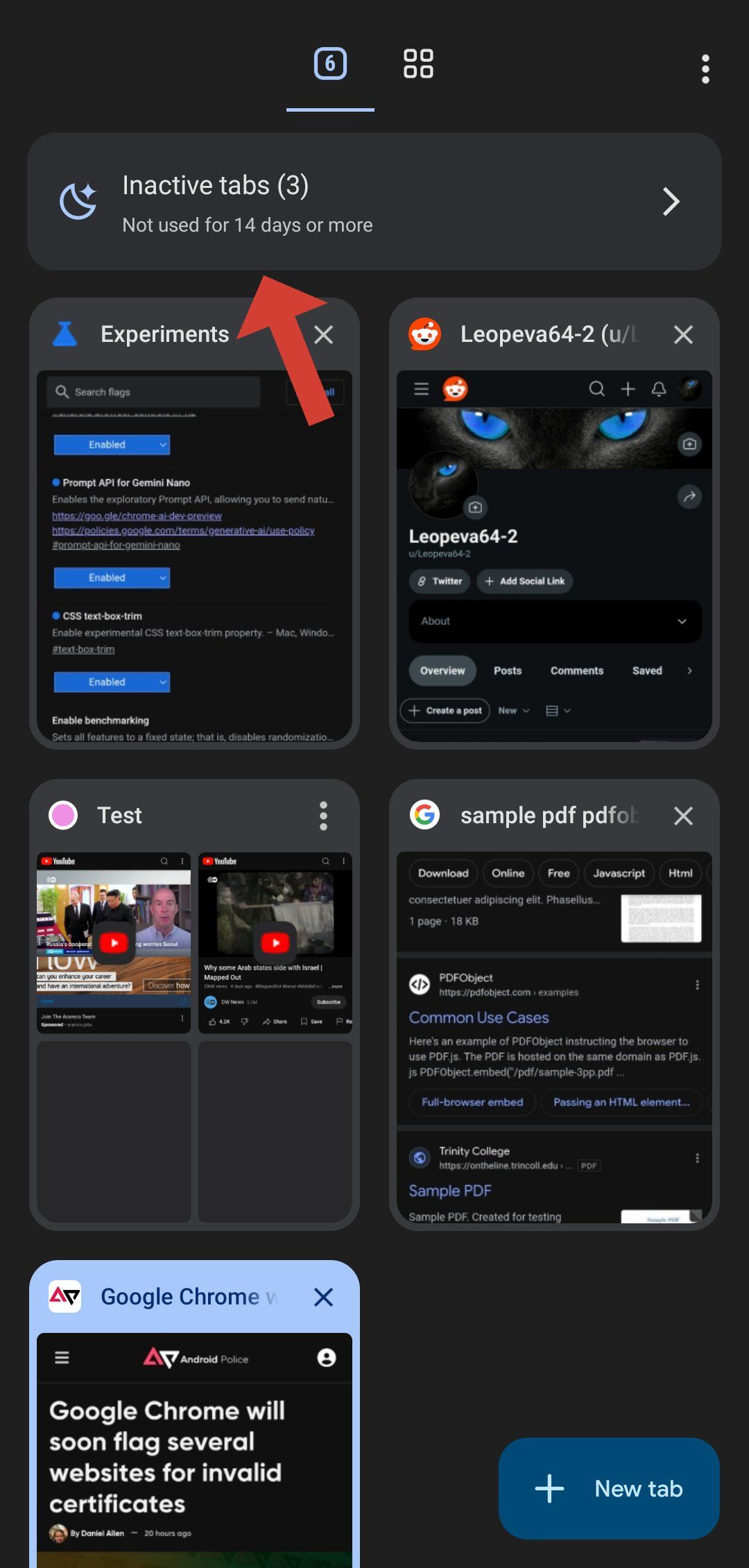 Google Chrome could port Tab Declutter from Android to the desktop version