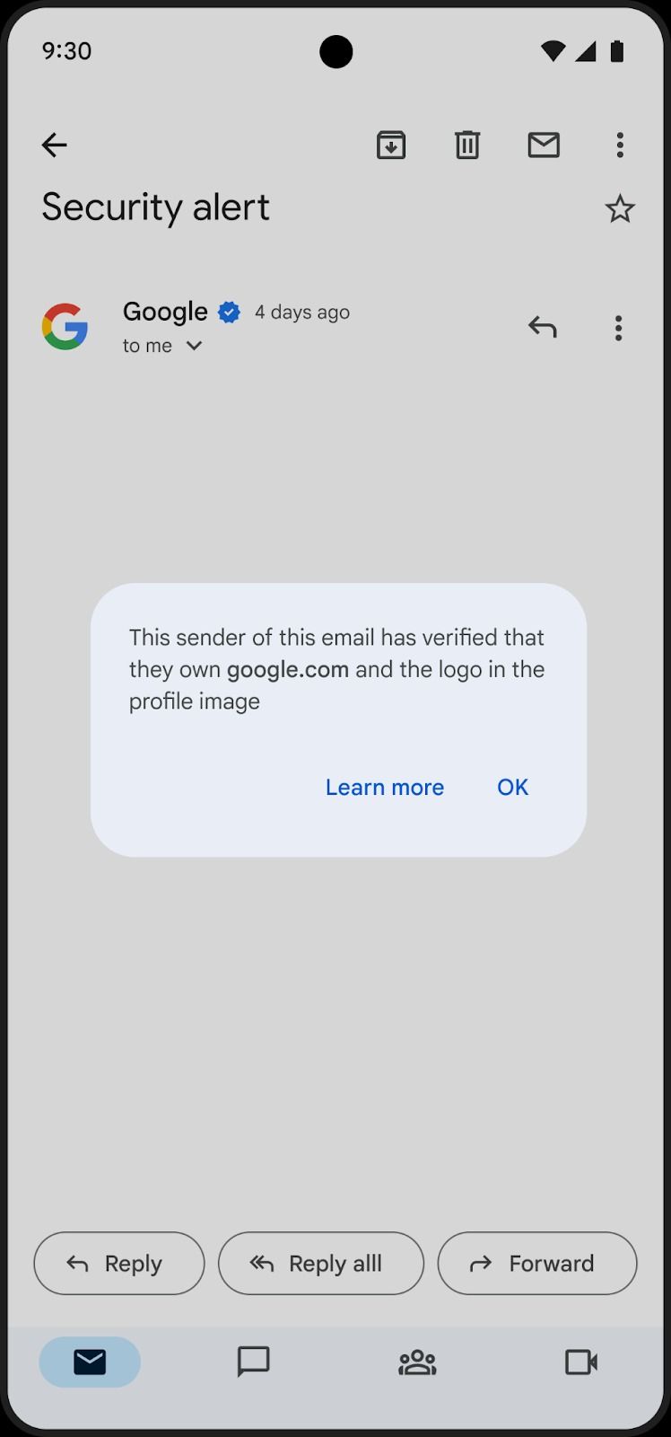 Gmail's blue checkmark is here to keep your inbox safe on Android and iOS
