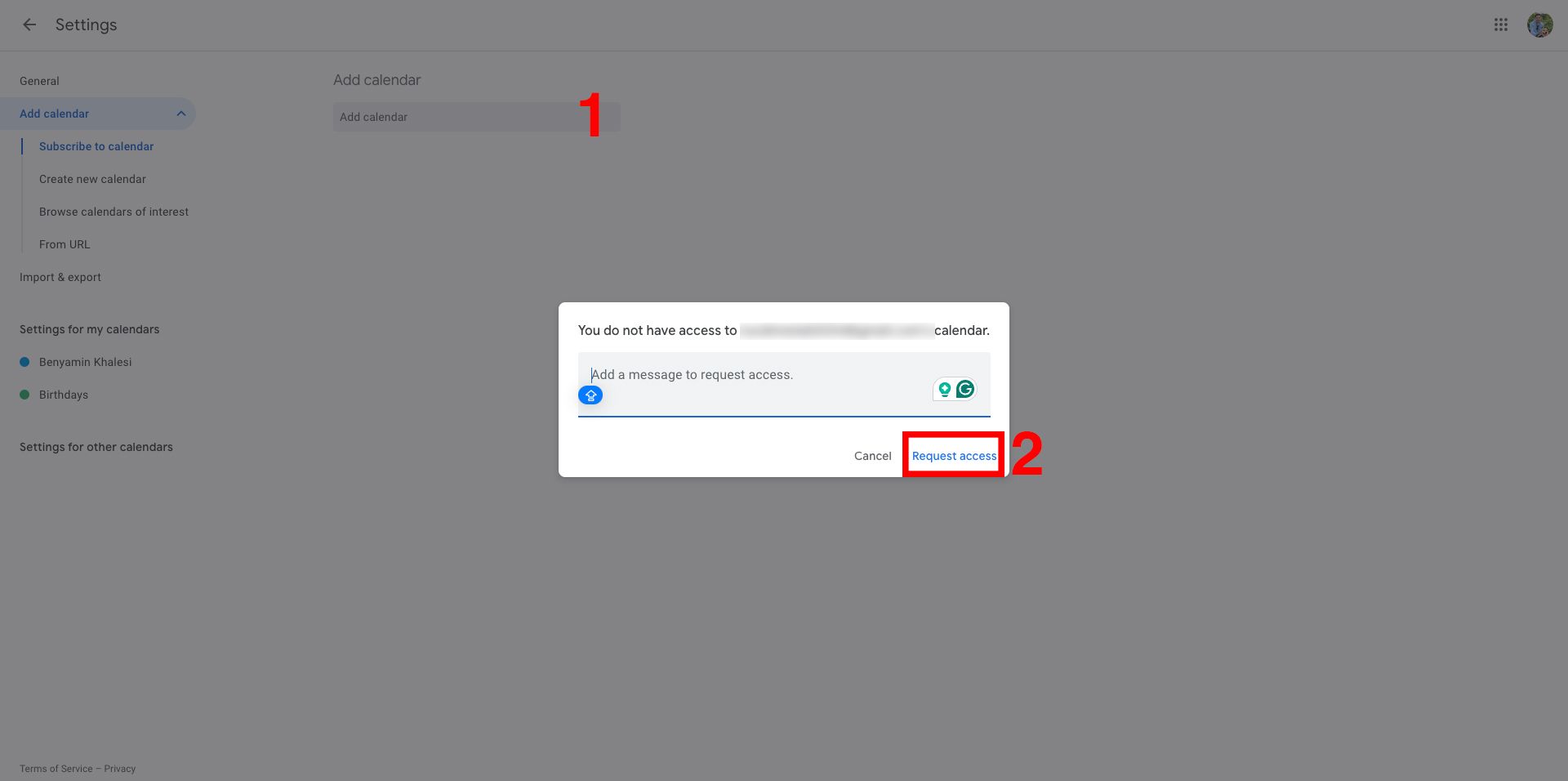 Google Calendar: How to create create a new calendar