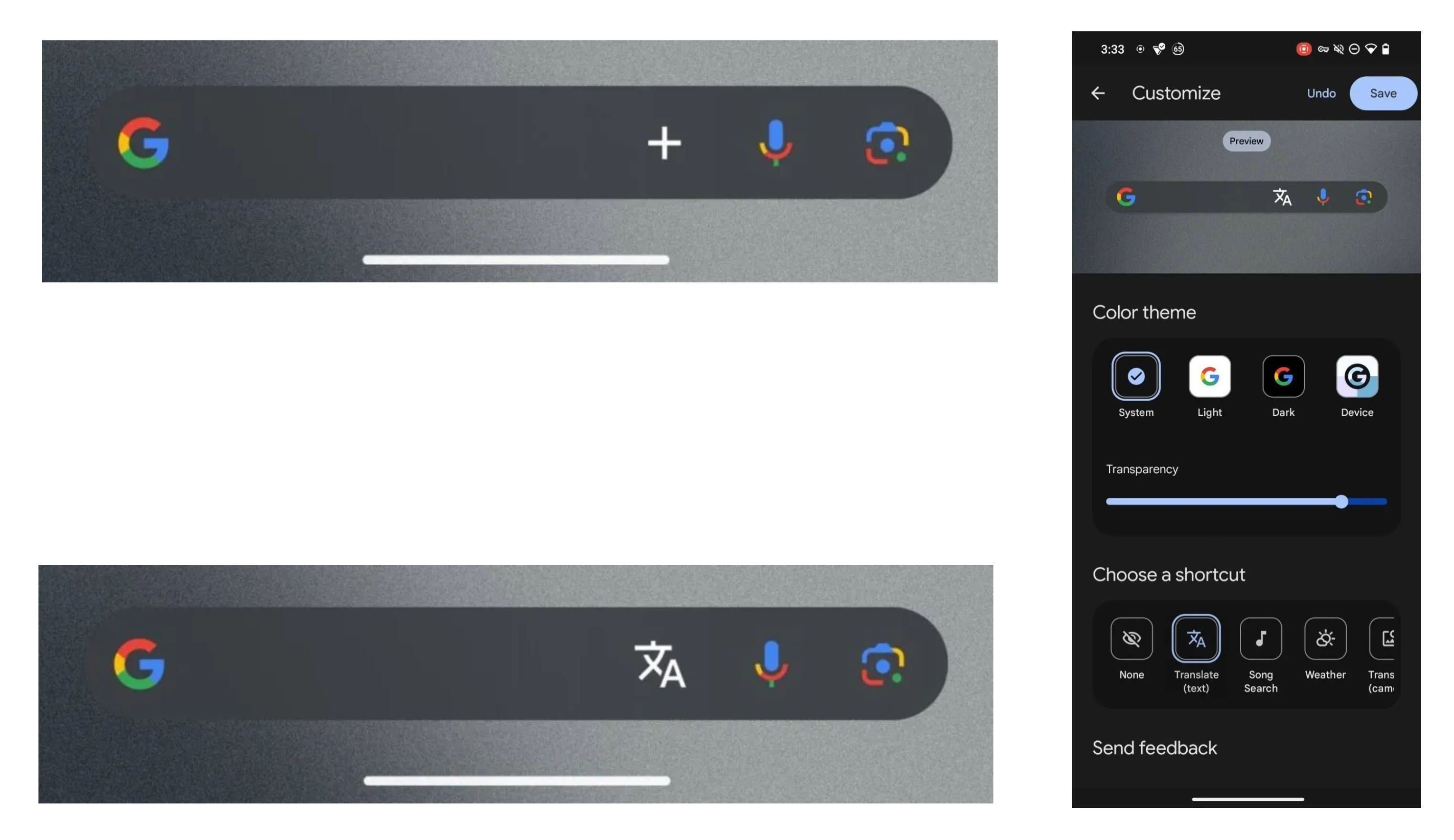 Customizable shortcuts could soon land in the Google app widget