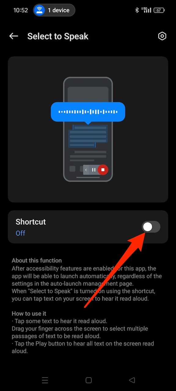 How to use Google's text-to-speech accessibility feature on Android