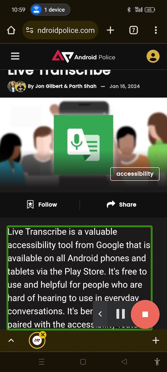 How to use Google's text-to-speech accessibility feature on Android