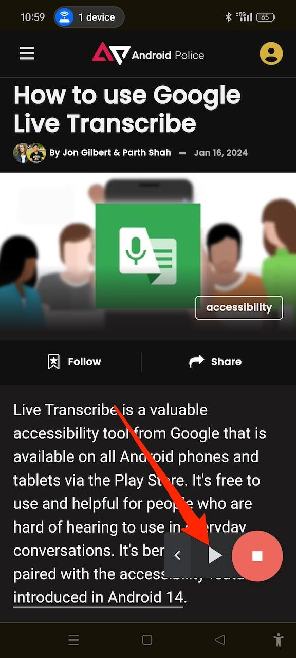 How to use Google's text-to-speech accessibility feature on Android