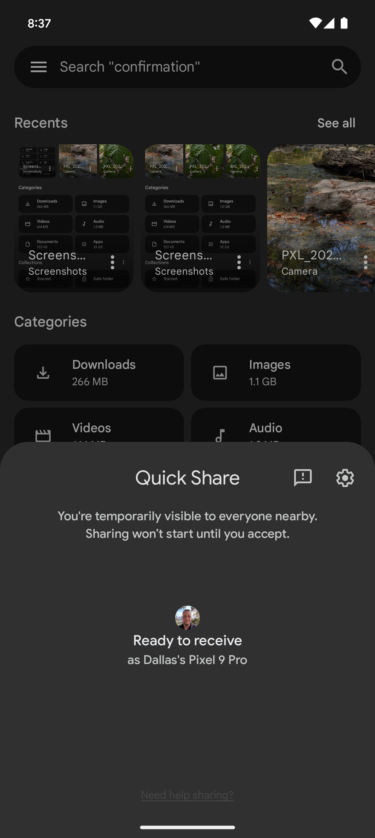 Google Files really wants you to use Quick Share