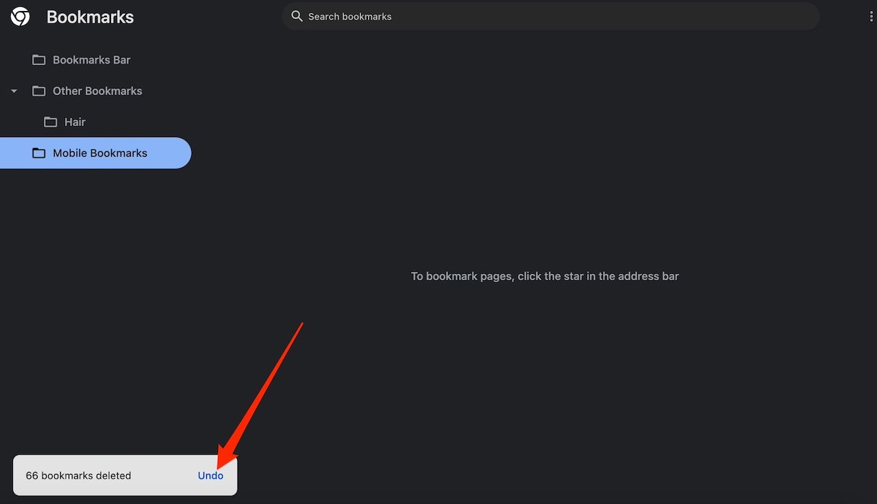 Google Chrome: How to delete all of your bookmarks