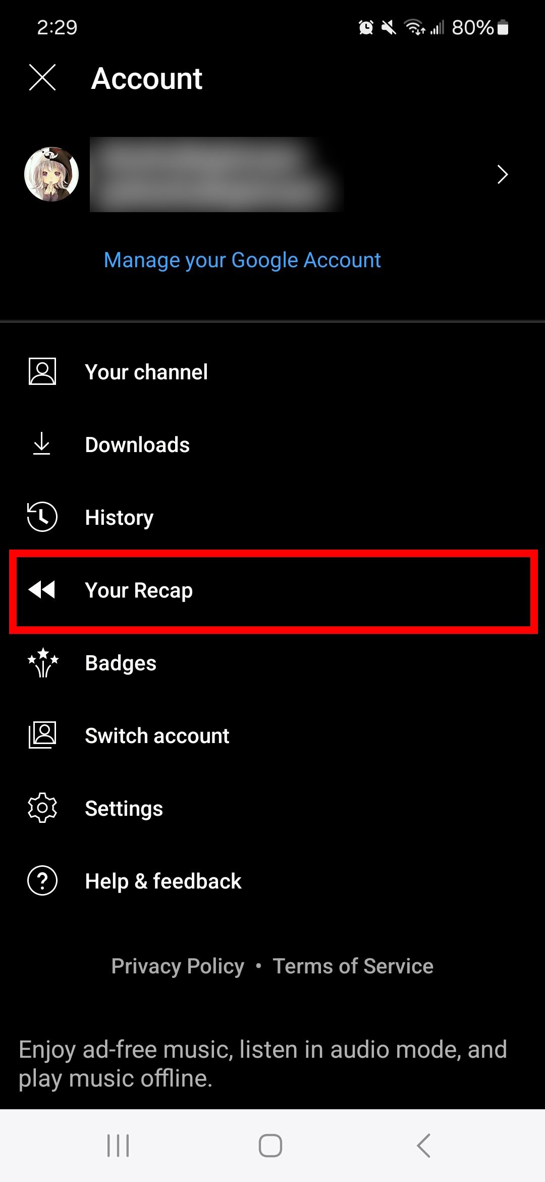 How to find your 2024 YouTube Music recap