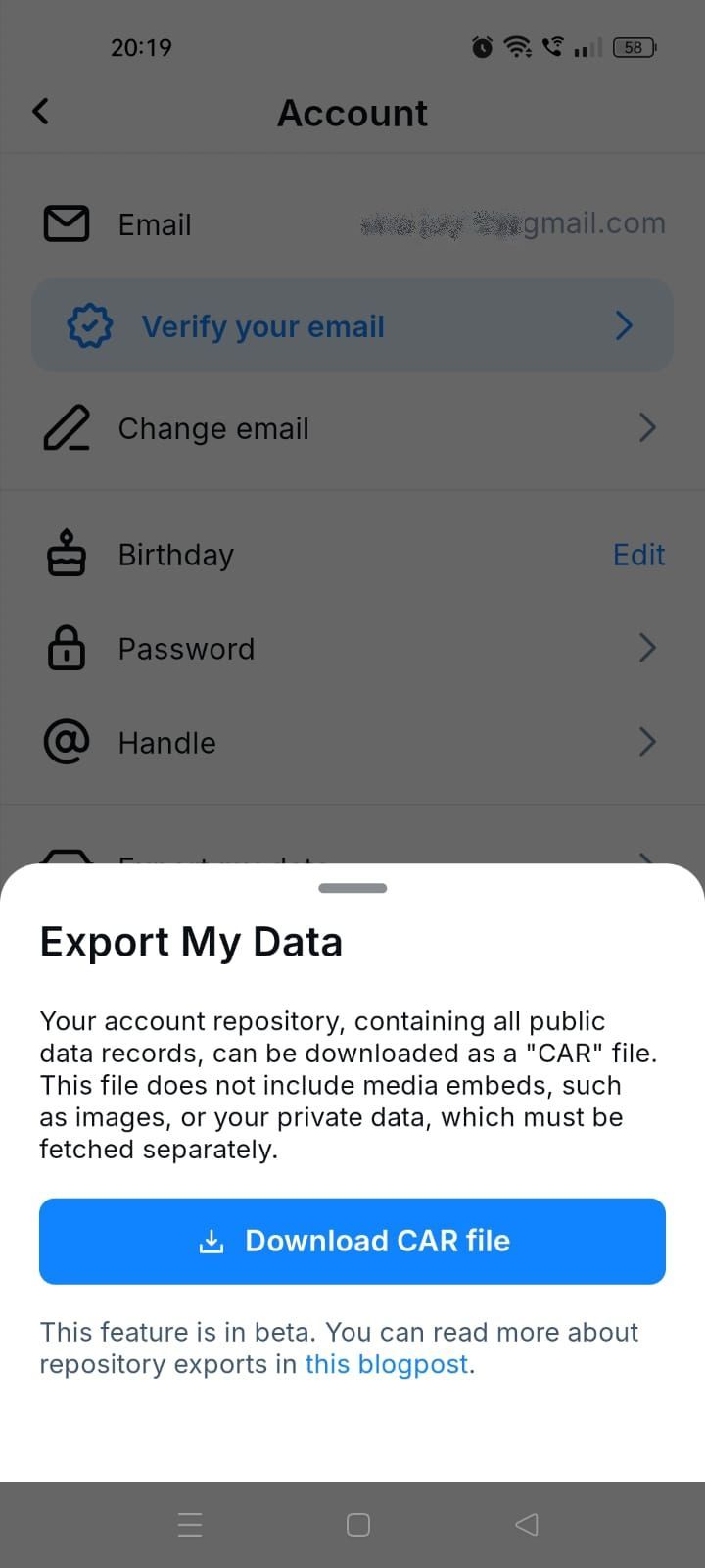Bluesky: How to export your data