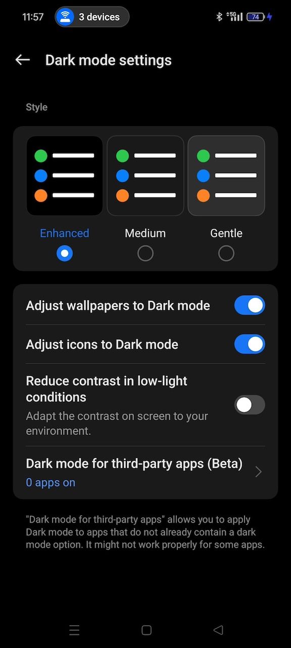 How to turn blue light filter on or off on Android