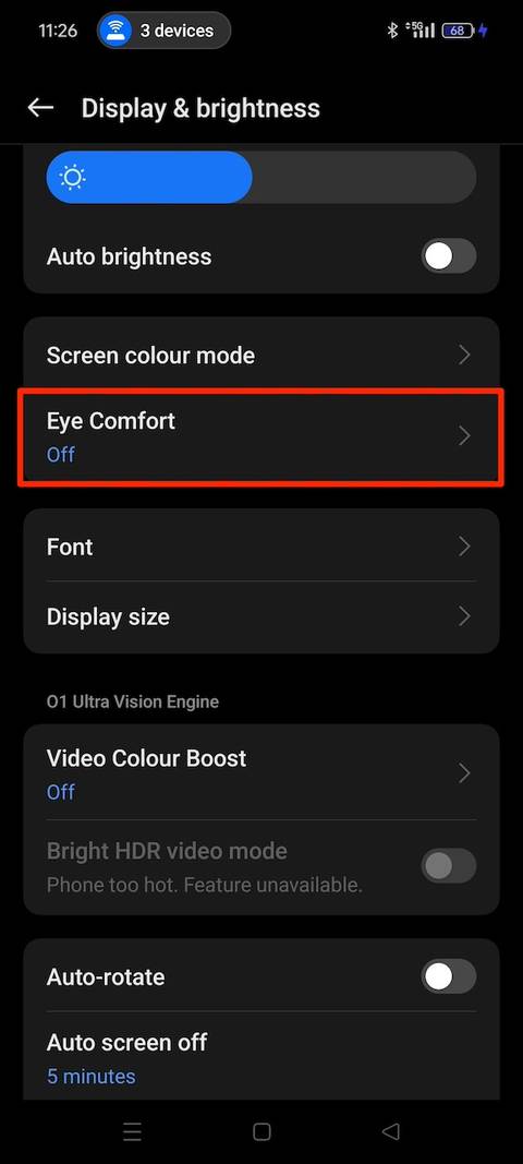 How to turn blue light filter on or off on Android