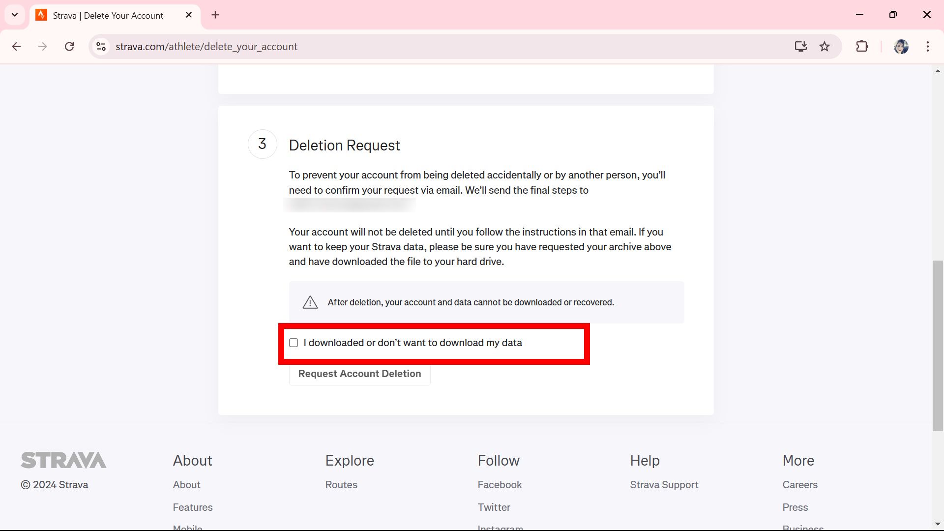 Strava: How to delete your account