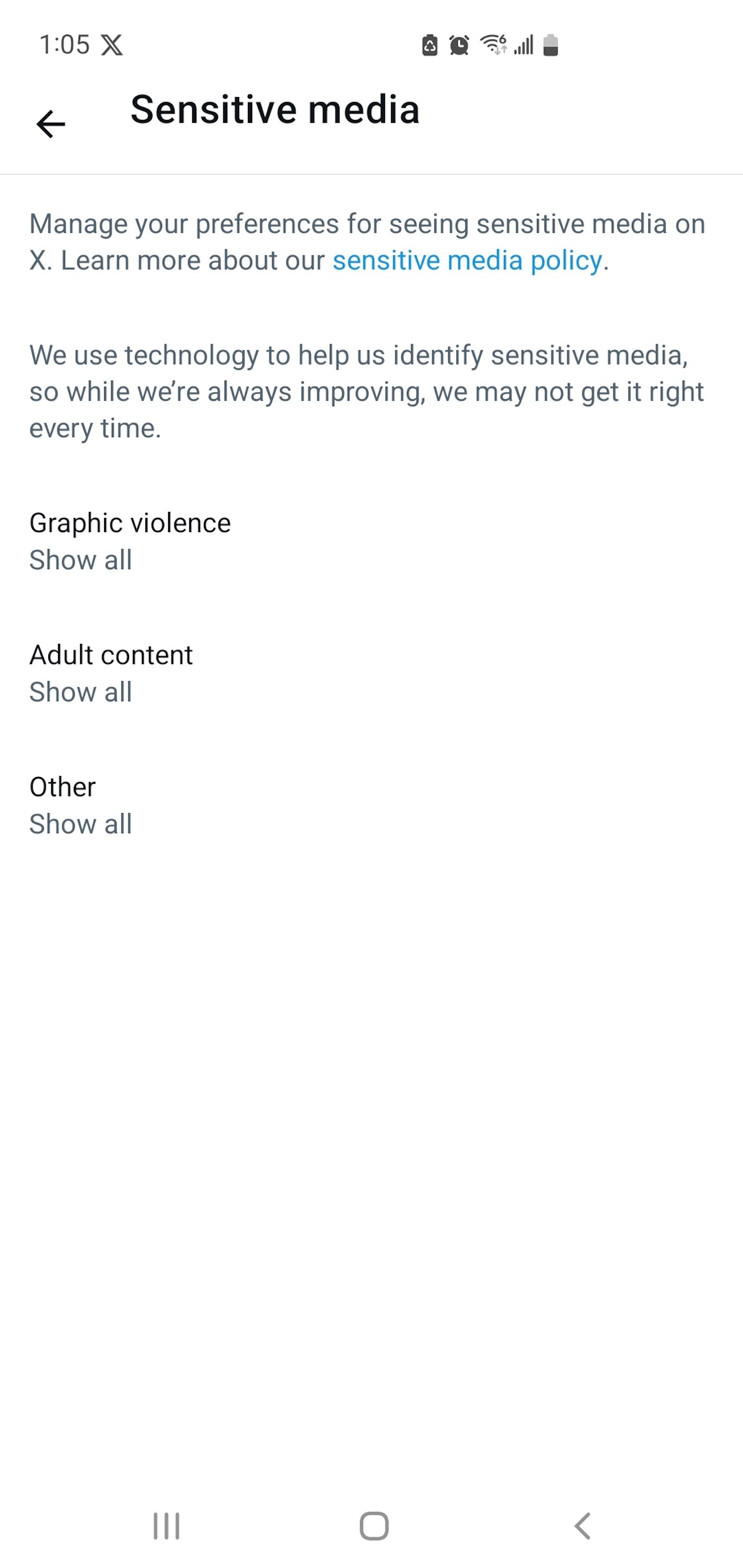 How to disable sensitive content blurring on X
