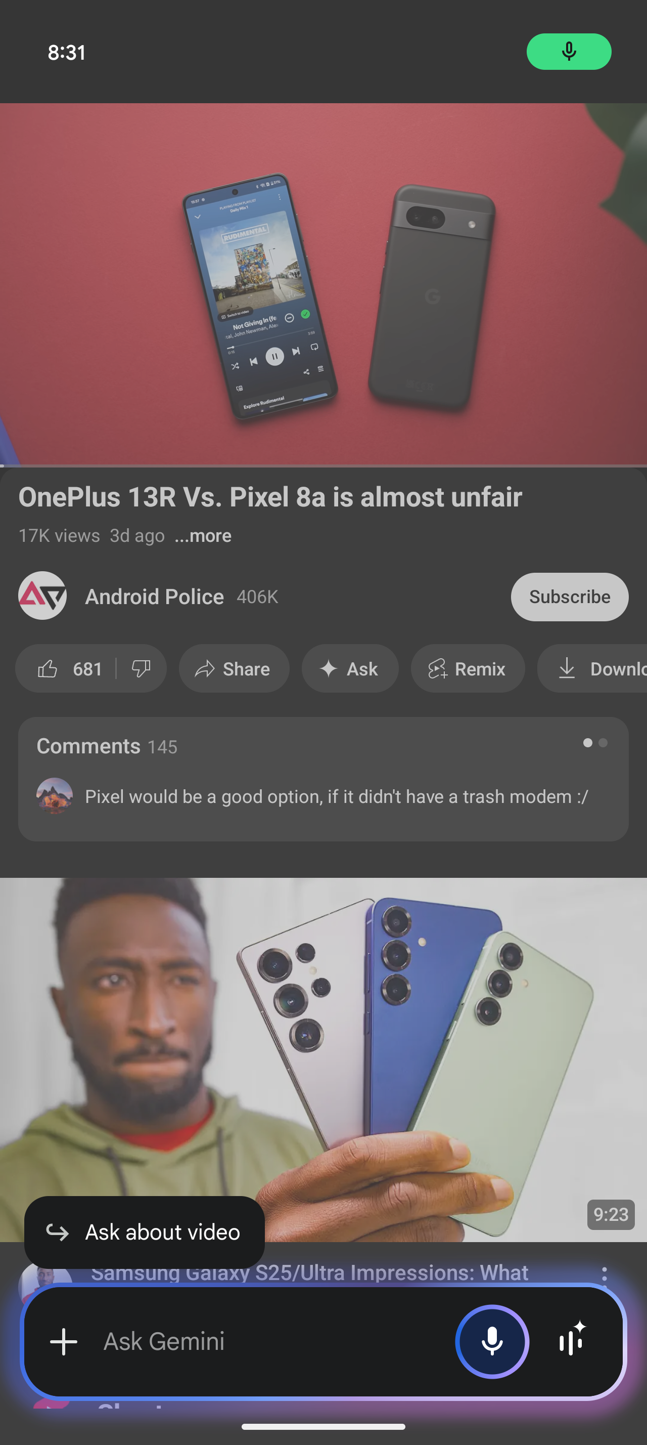 Google Gemini's new compact UI is here