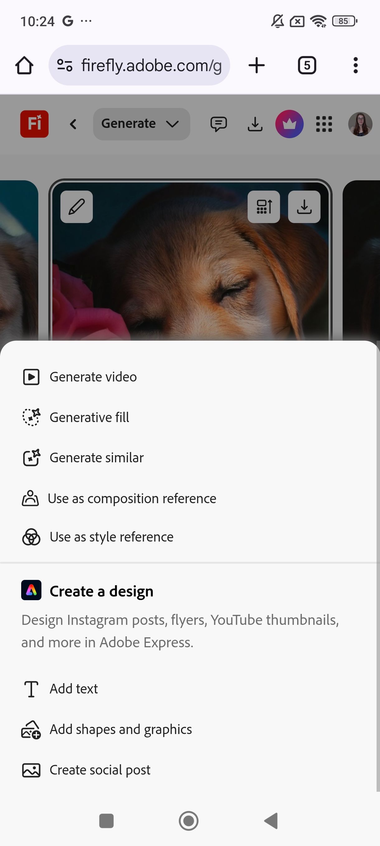 How to use Adobe Firefly AI tools on your Android phone