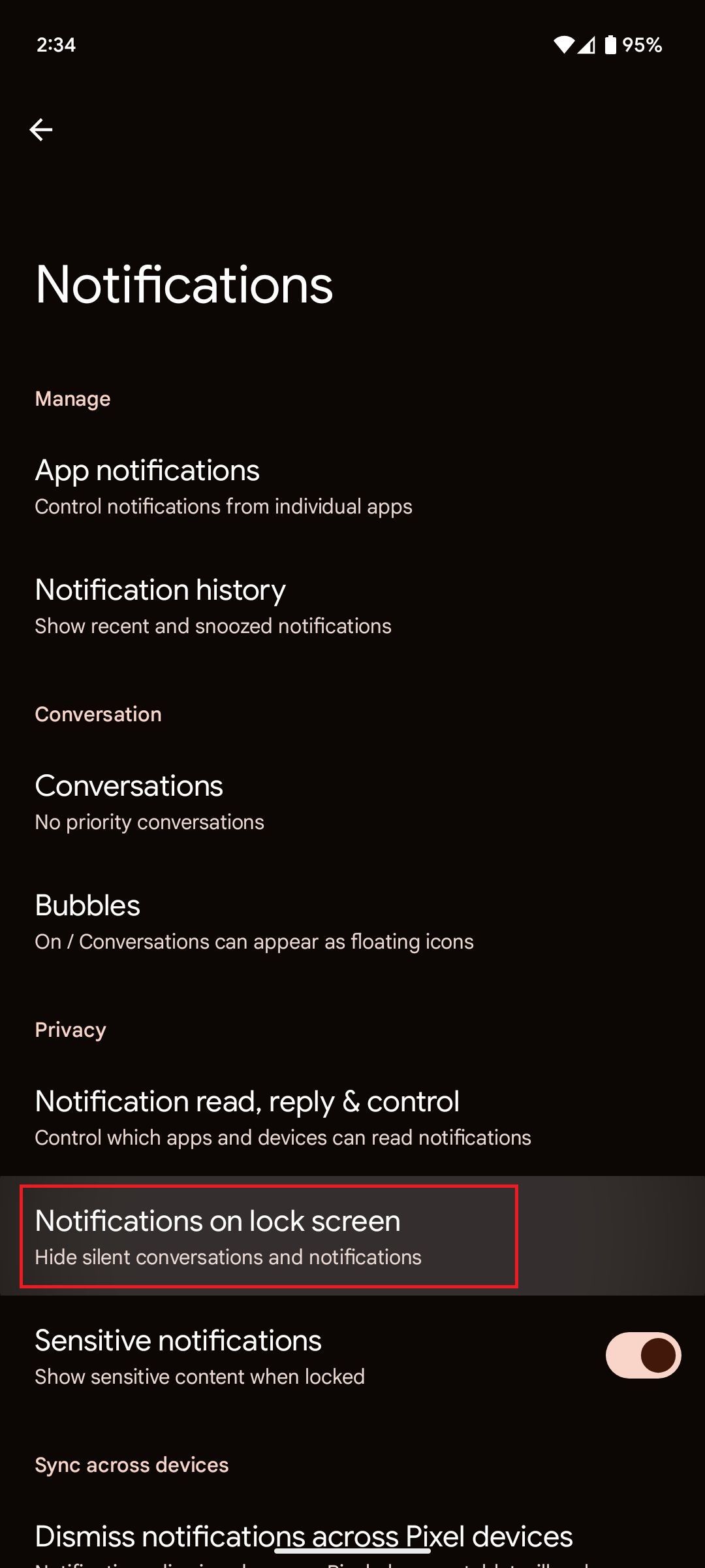 Android: How to turn on lock screen notifications