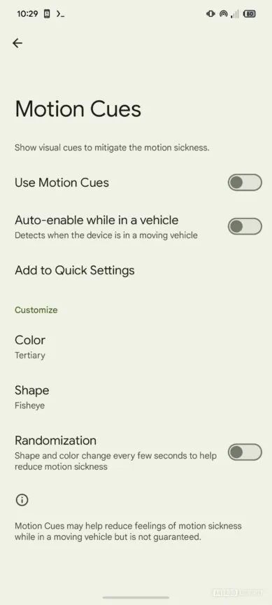 Google's Motion Cues will allow users to customize their anti-nausea ...