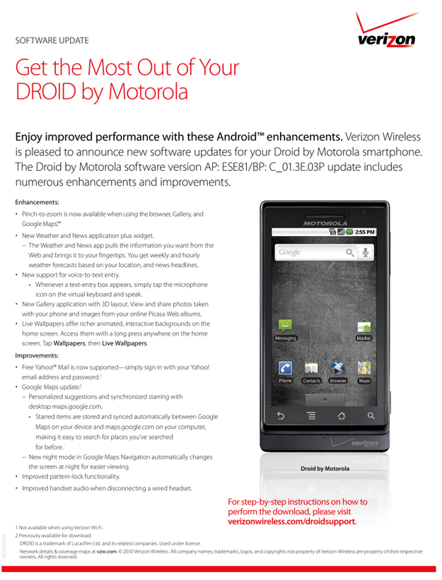 Updated: Verizon Finally Starts Upgrading All Motorola Droid Users to ...