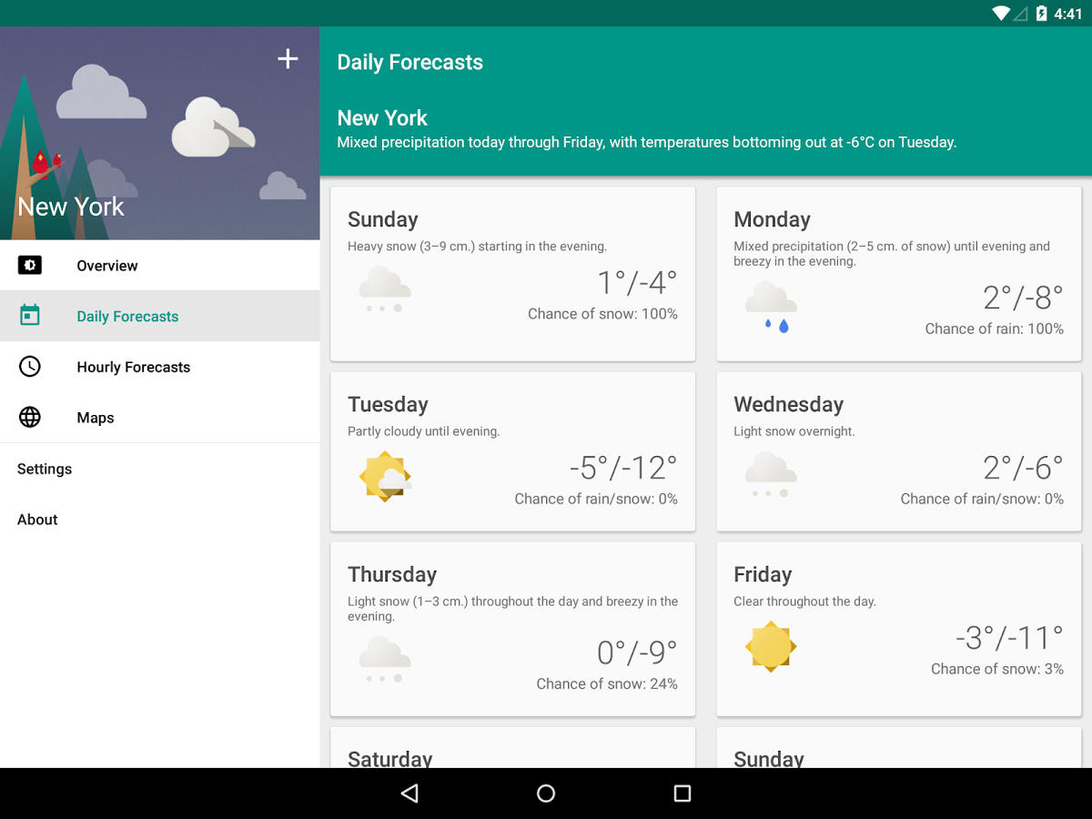 10 Cool Android Weather Apps With Hot Material Design, Clear Simplicity ...