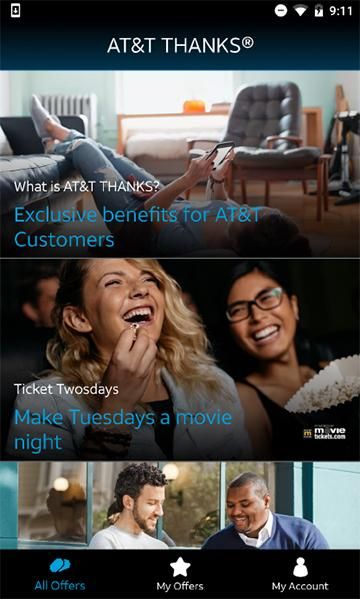 AT&T releases standalone THANKS app for its rewards program